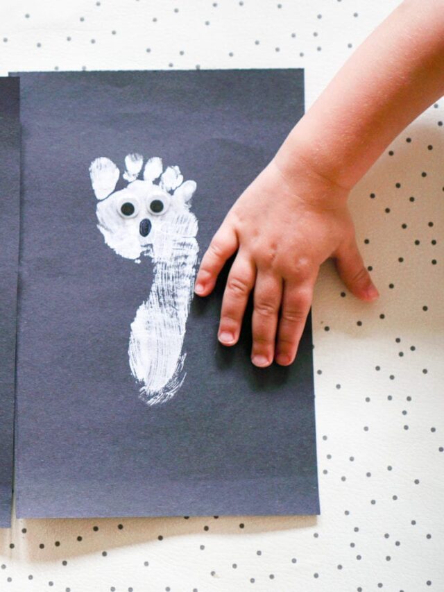 Easy Ghost Foot Print Craft Idea for Little Kids - The House of Hood Blog