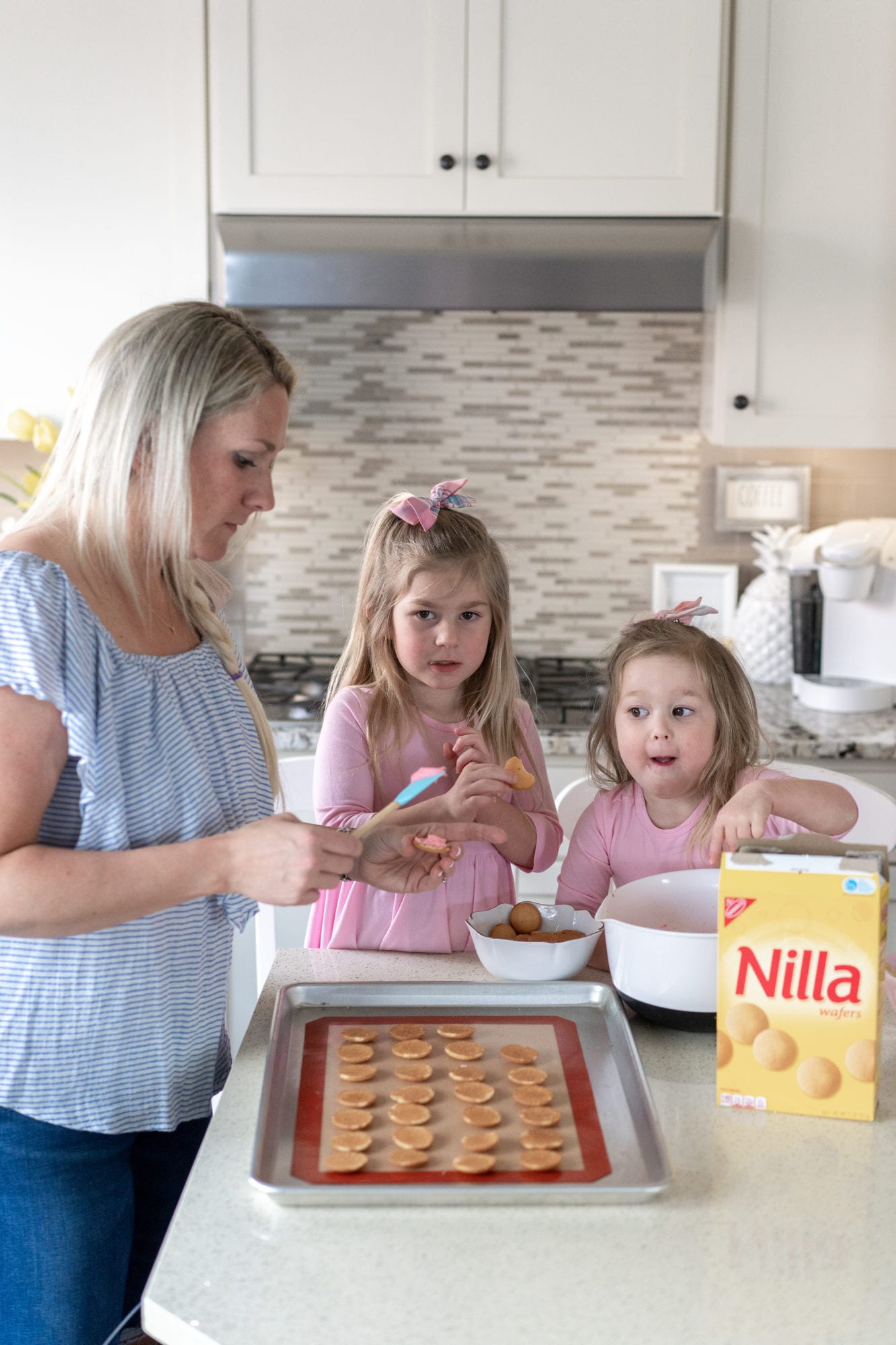 Easy No Bake Raspberry Buttercream NILLA Wafer Spring Cake Bites