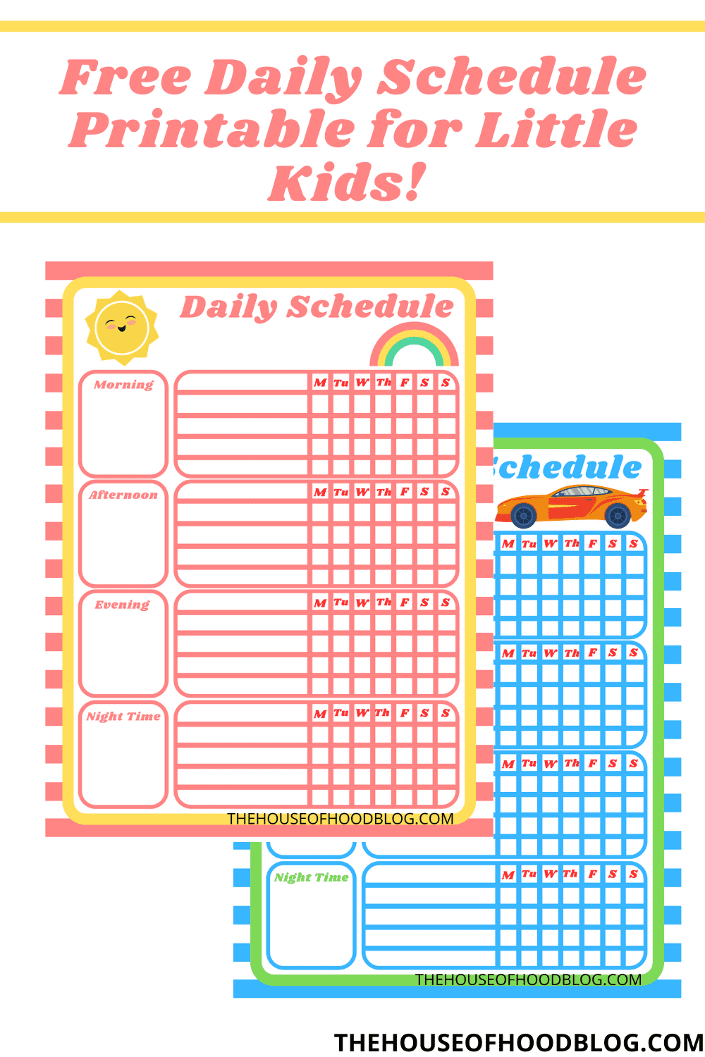 Daily Schedule Printable for Little Kids