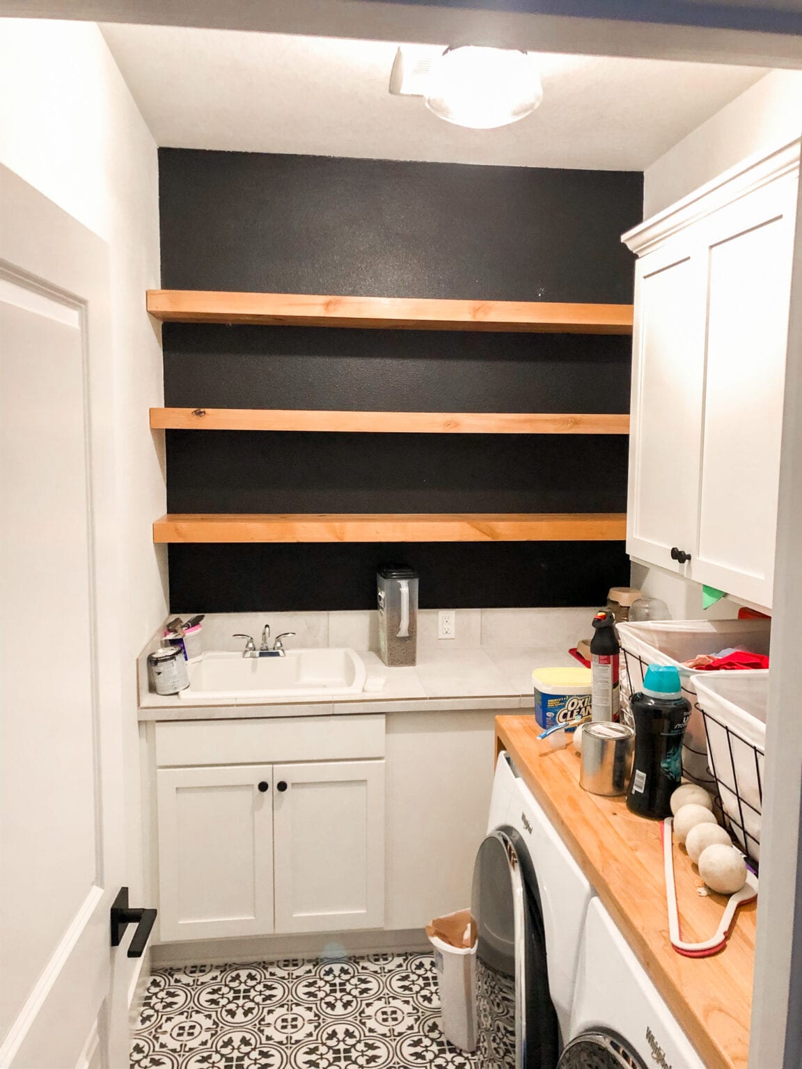 Easy Butcher Block Counter DIY - Our Laundry Room Reveal!