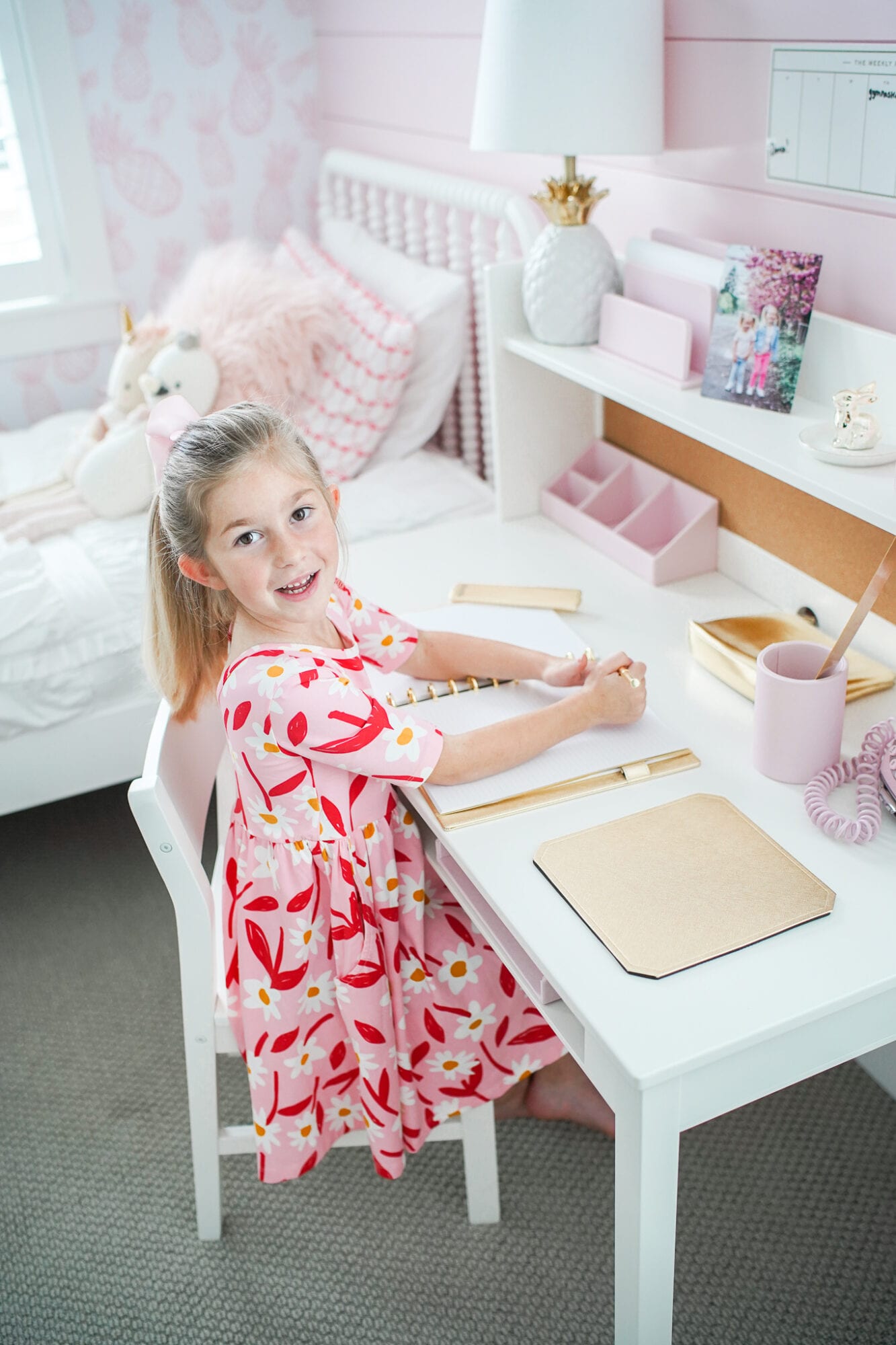 Little Girls Desk with Hutch and Chair