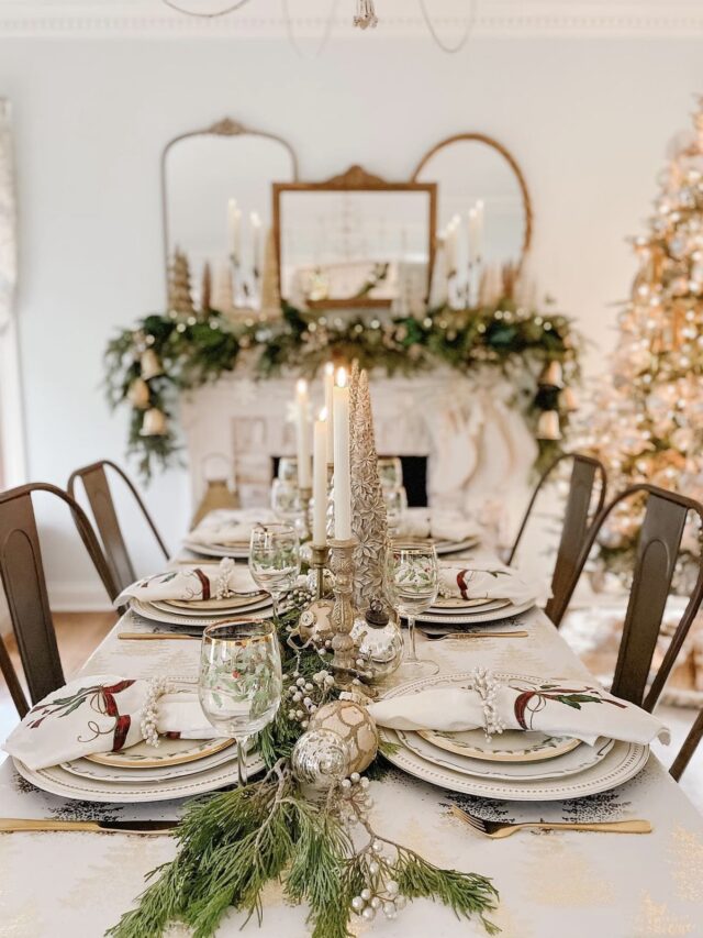 Beautiful Neutral Holiday Themed Tablescapes - The House of Hood Blog